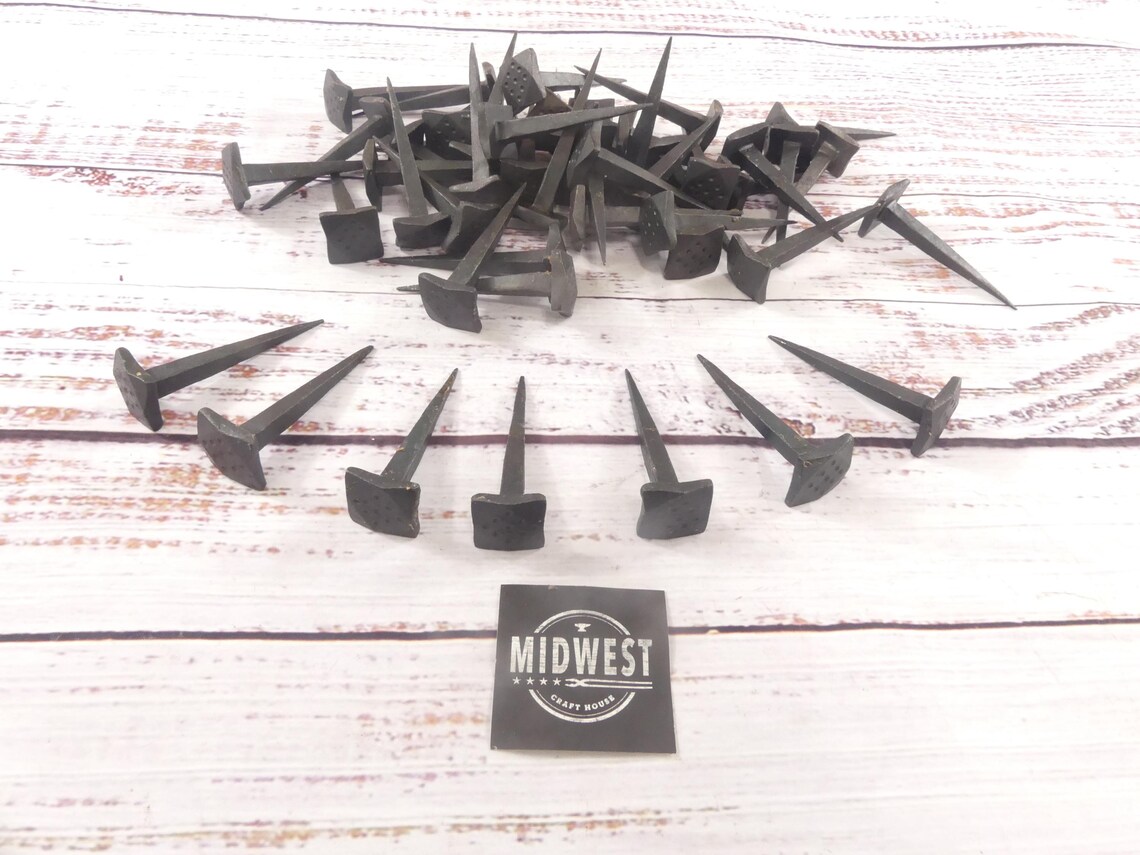 50 IRON CLAVOS NAILS, Forged, Hooks, Decorative Craft Tack, 1