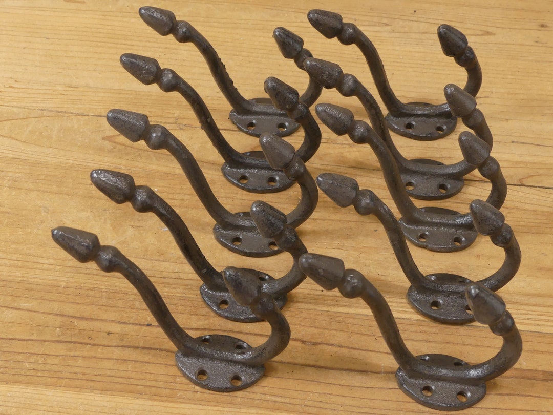 10 Cast Iron Hall Tree Hooks, Coat Hooks, Hat Hooks, Entryway Hooks ...