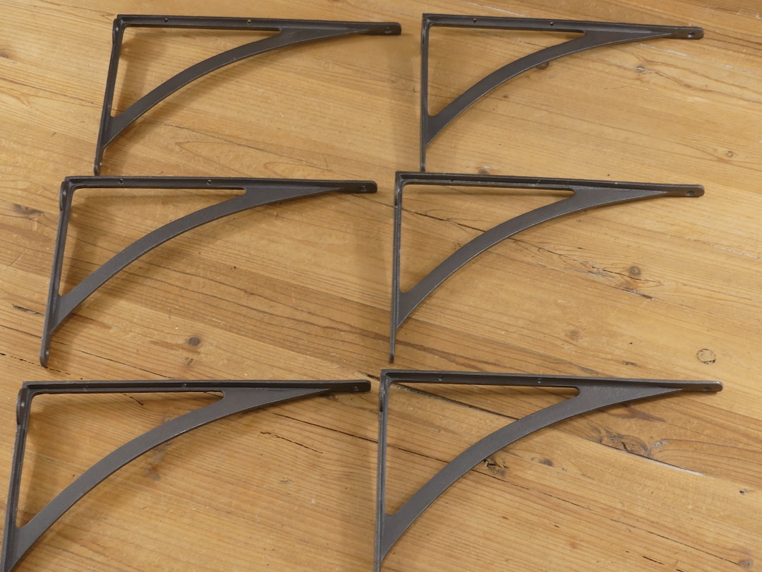 6 Large Cast Iron Brackets, Shelf Brackets, Bracket, Brackets, 11" X 7 ...