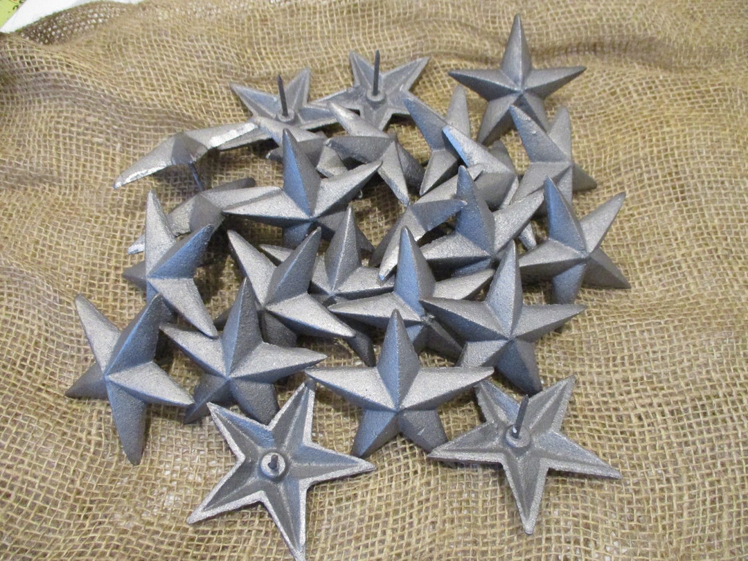 25 Cast Iron Nail Stars 3 1/2" Wide for Wall Hanging Decor Western ...