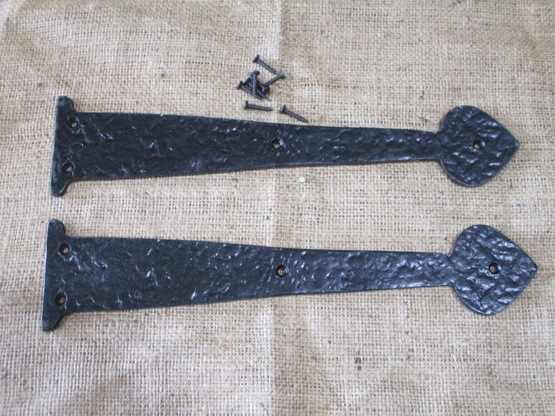 2 IRON DUMMY HINGES, Decorative Hinge, Black, Faux, Fake Hinges, Large ...