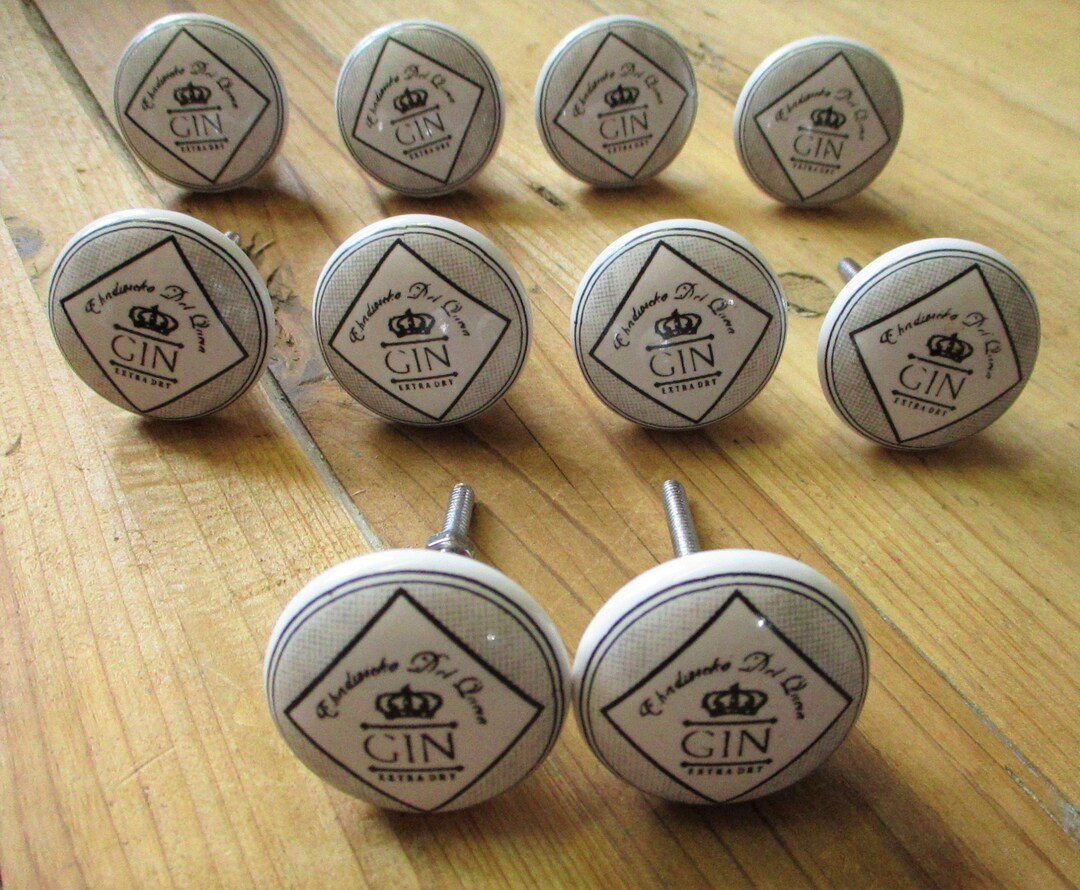 10 Drawer Knobs, Home Bar, Drawer Pulls, Chest, Dresser Drawer, Gin ...