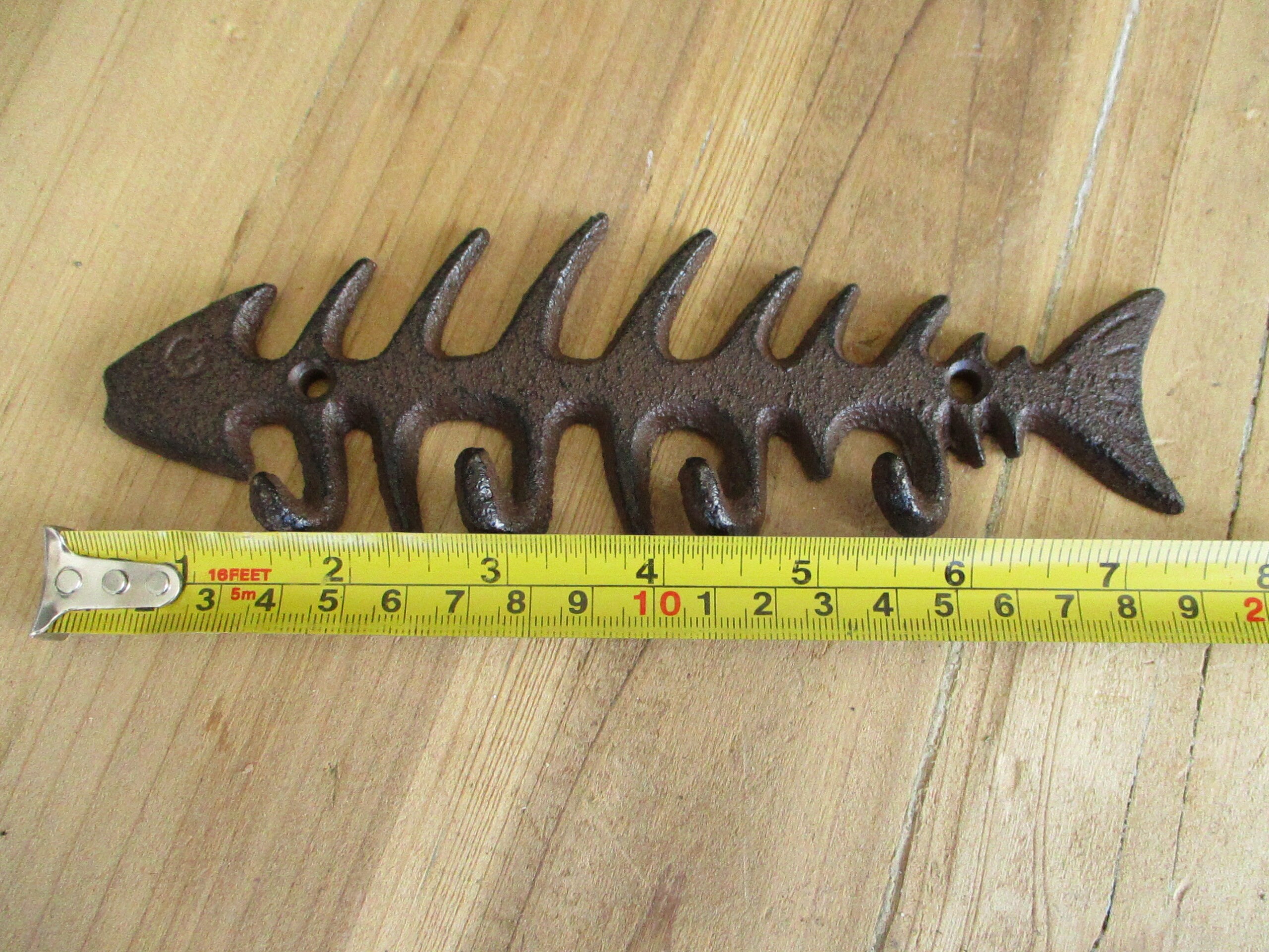 4 CAST IRON FISHBONE Hooks 4 Hooks Wall Mounted Key Hook | Etsy