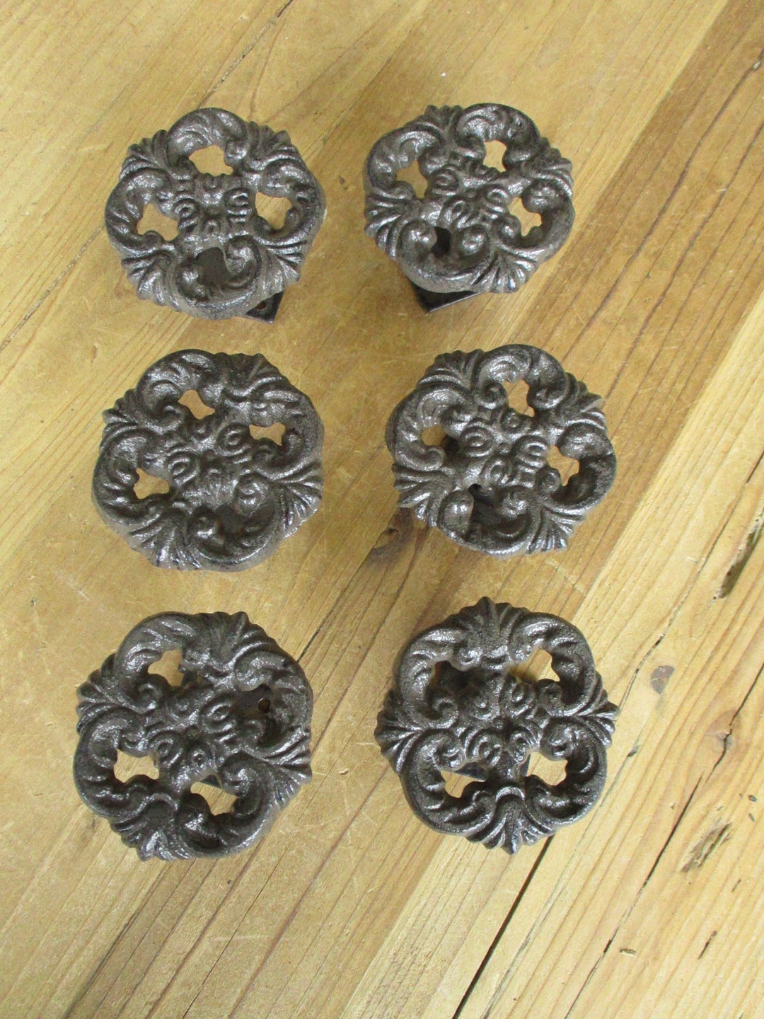 6 LARGE PULLS, Knobs, Drawer Pulls, Handles, Rustic Pulls, With Back ...