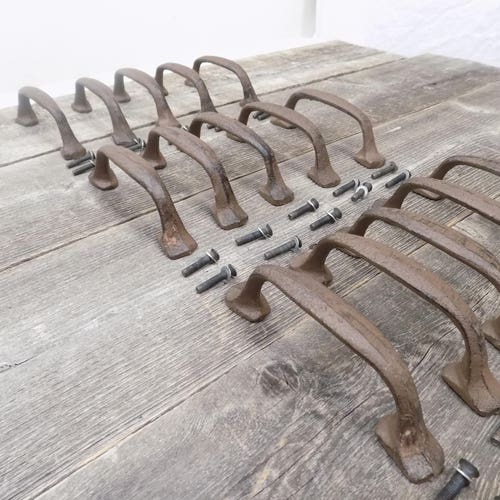 Cast Iron Metal HANDLE Drawer Pull Rustic Rusty Industrial - Etsy
