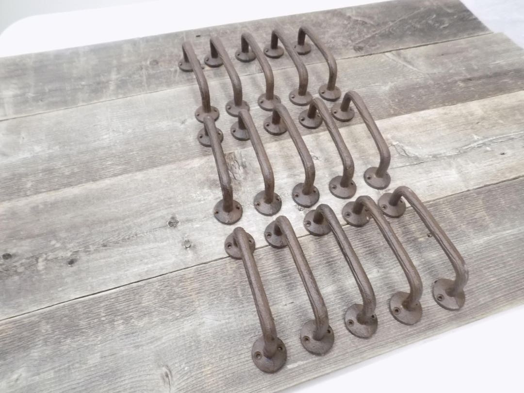 20 Cast Iron Drawer Pulls, Door Handles, Large, Rustic Brown Color ...