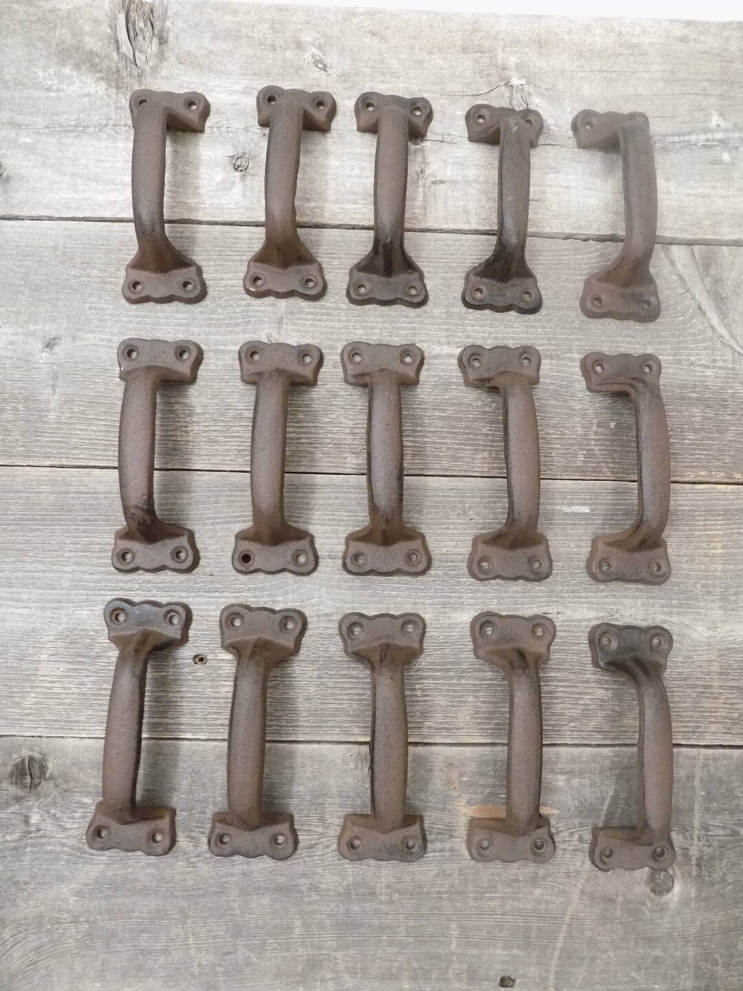 20 Cast Iron Handles Rustic Brown Gate Door Pulls Hardware Cabinet ...