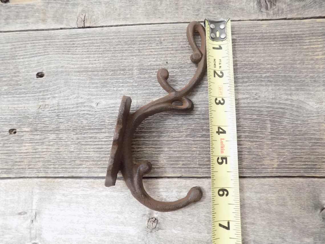 5 Large Rustic Coat Hooks Cast Iron Antique Style New Made to - Etsy