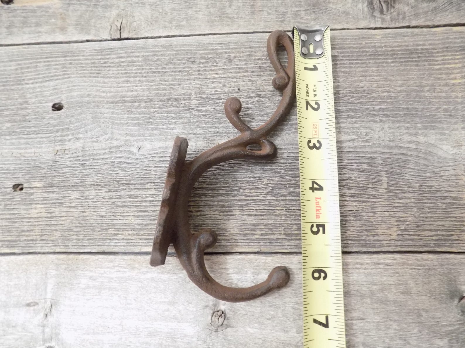 5 Large Rustic Coat Hooks Cast Iron Antique Style New Made to - Etsy