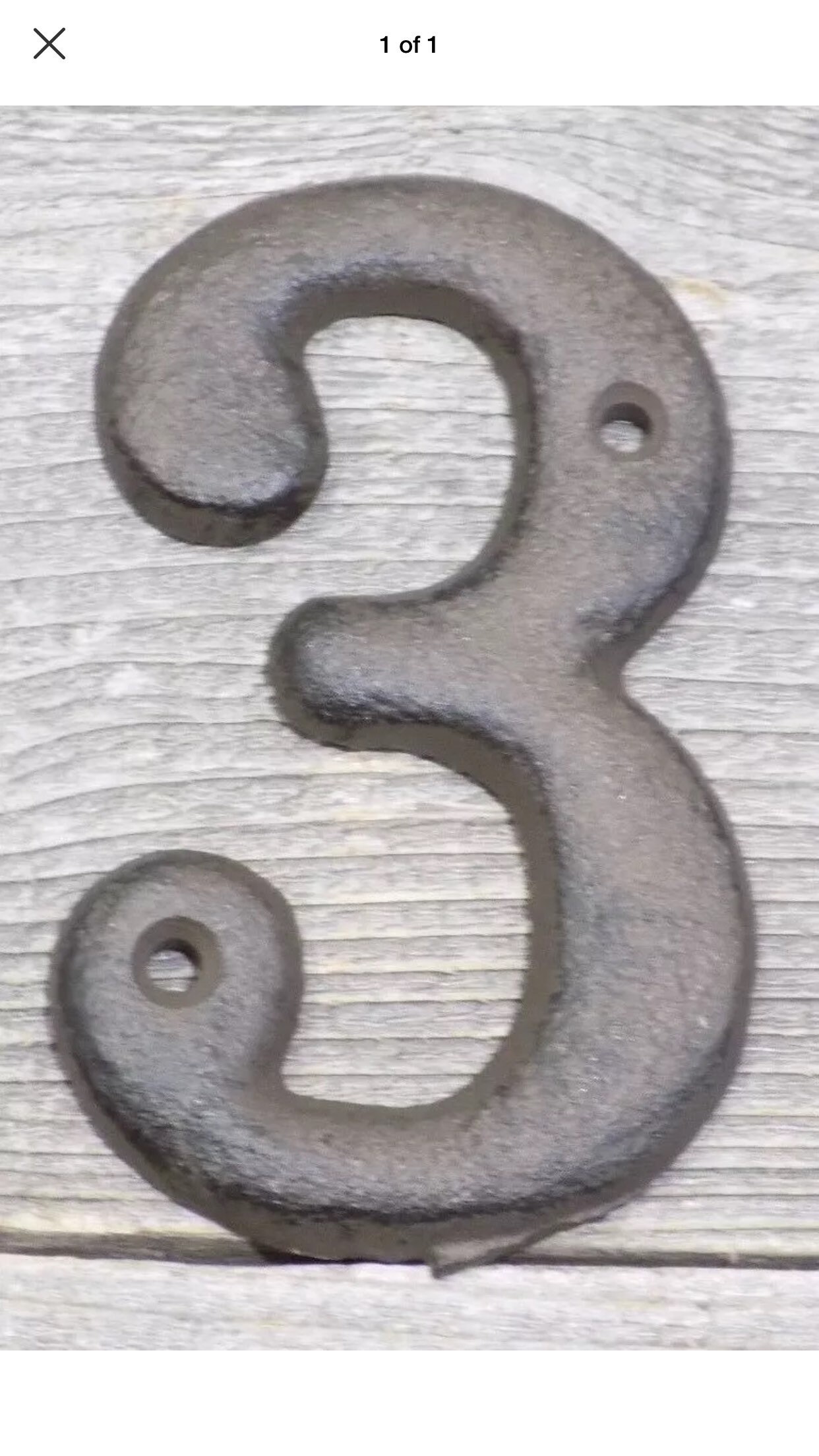 Number 3 Three Rustic BROWN Cast Iron Metal House Numbers - Etsy