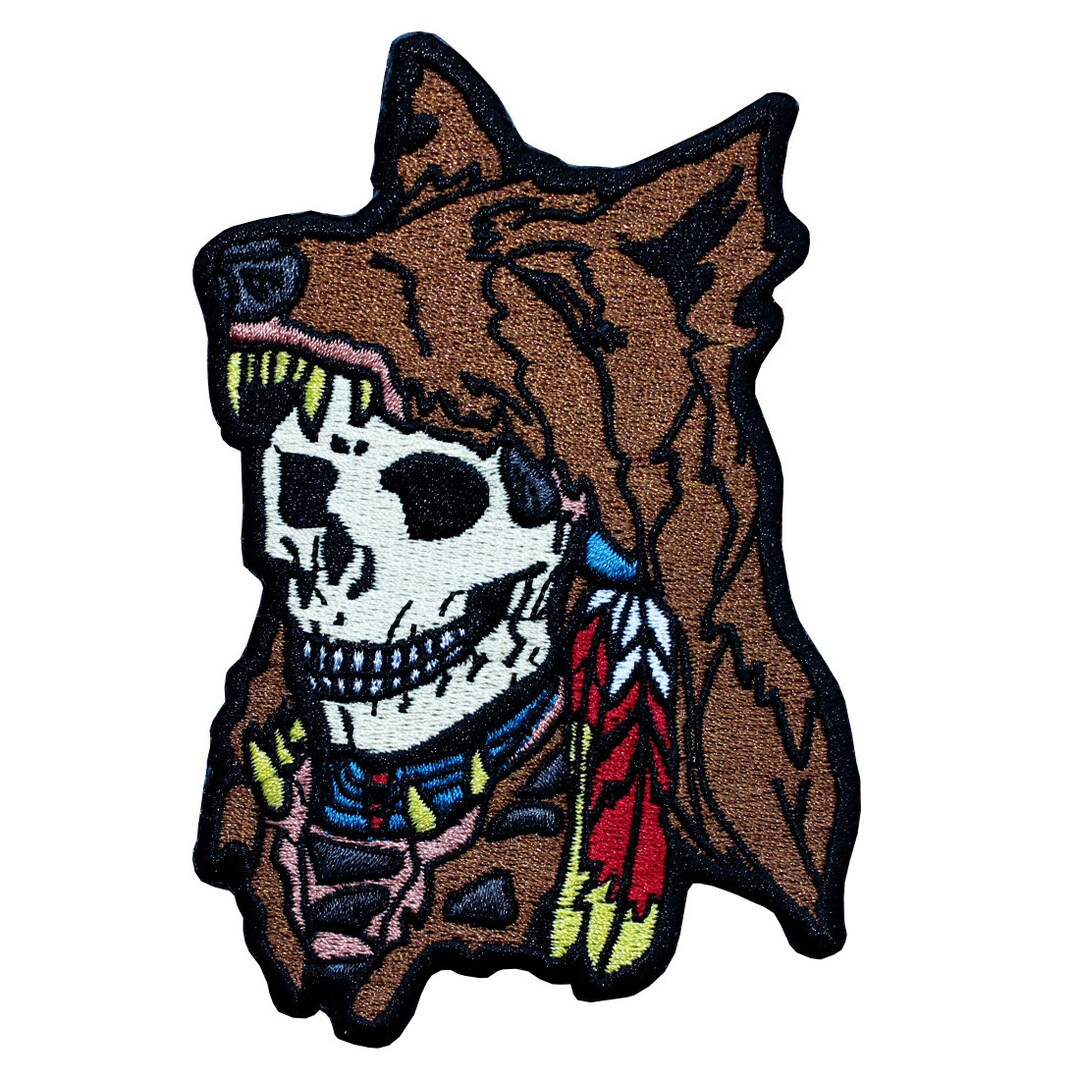 Wolf Warrior Skull Patch - Etsy