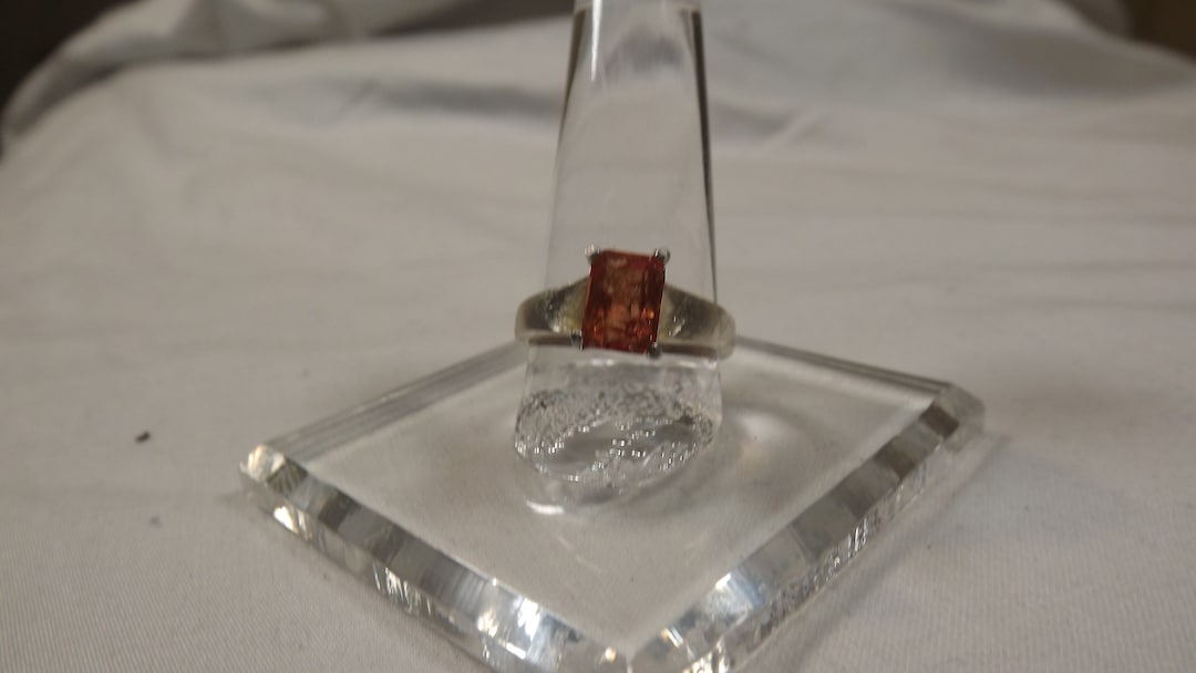 Silver Padparadscha Ring - Etsy