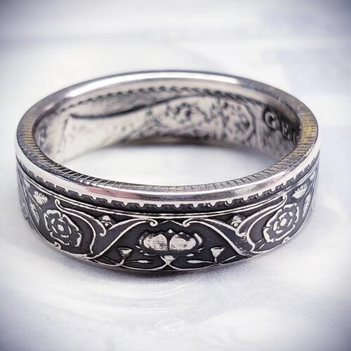 Silver Rupee Coin Ring India 1877 1901 One Rupee Coin | Etsy