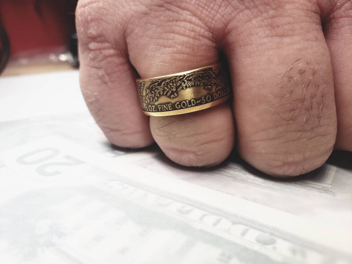 One Ounce American Gold Eagle Coin Ring 22k Gold Wearable | Etsy