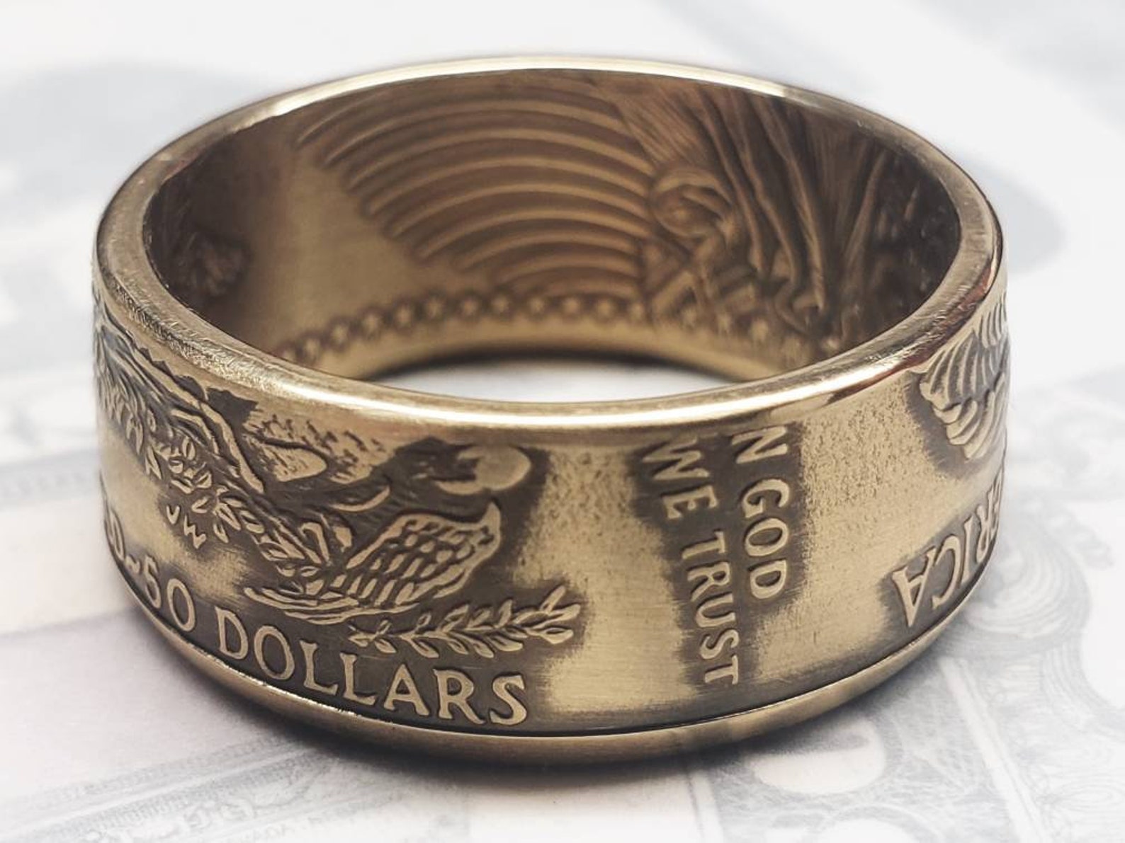 One Ounce American Gold Eagle Coin Ring 22k Gold Wearable - Etsy