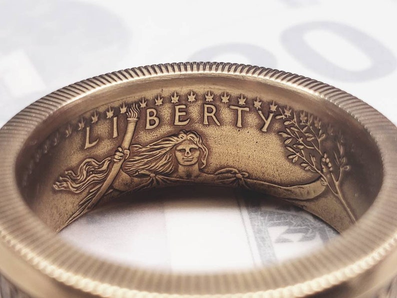 One Ounce American Gold Eagle Coin Ring 22k Gold Wearable - Etsy