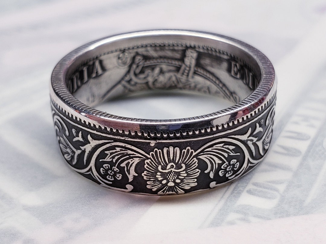 1 Rupee India Silver Coin Ring - Etsy