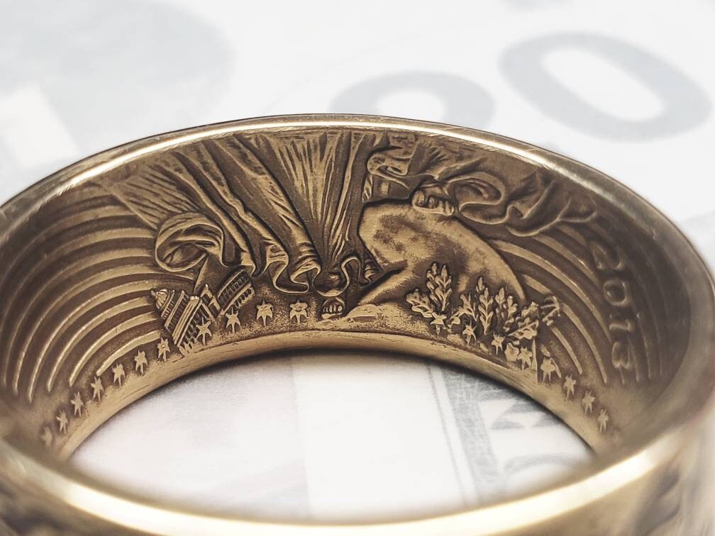 One Ounce American Gold Eagle Coin Ring 22k Gold Wearable | Etsy