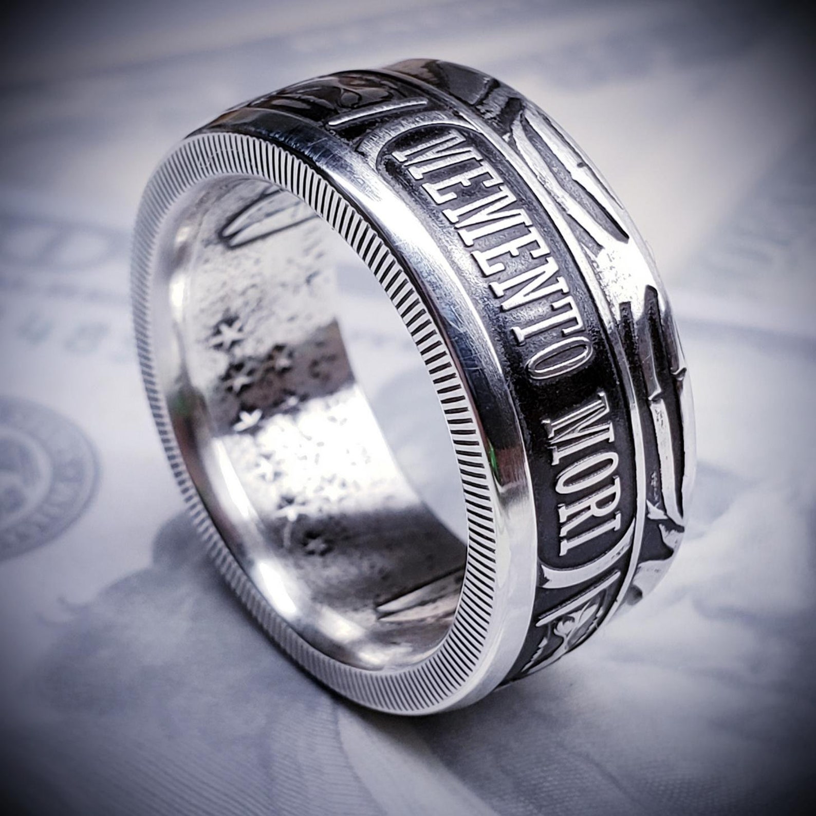 Memento Mori 999 Fine Silver 1 Ounce Round Coin Ring - Etsy