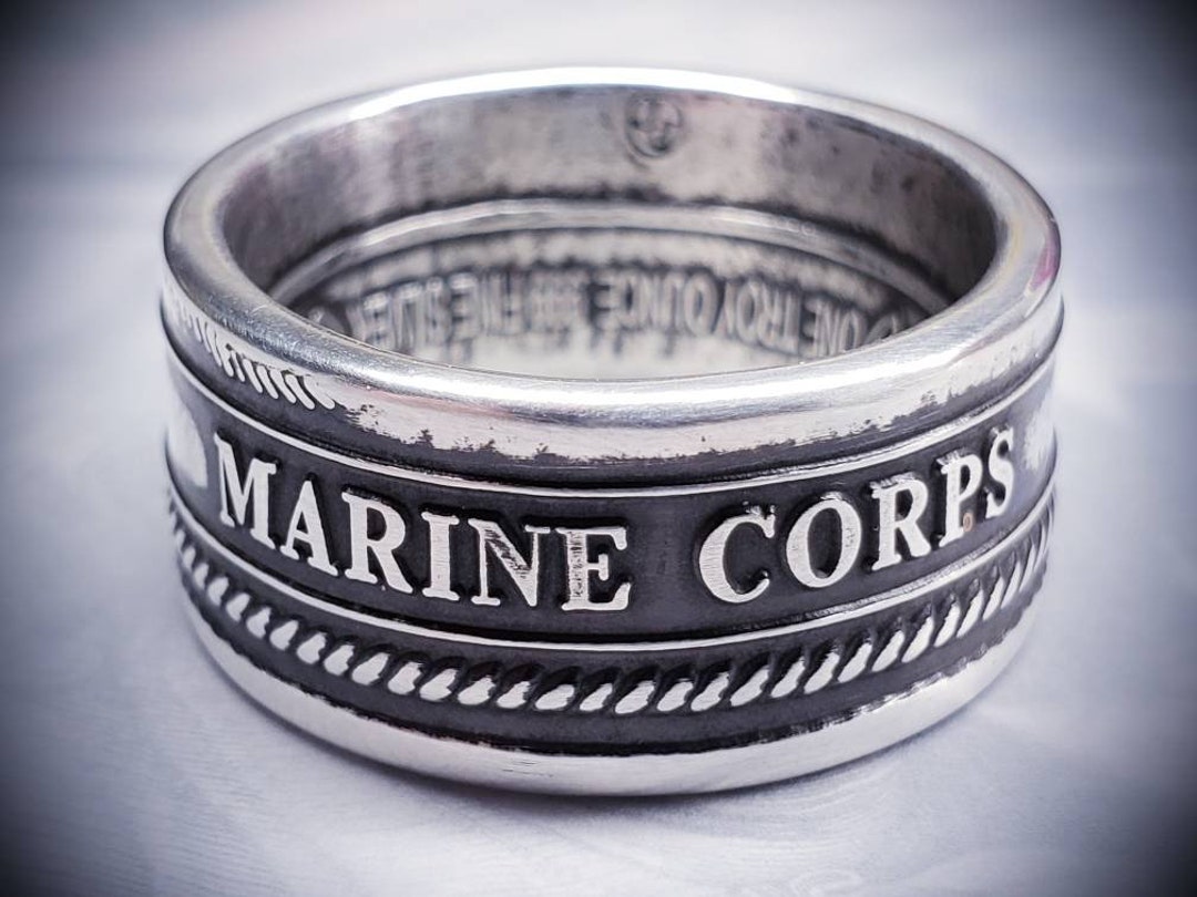U.S. Military Semper Fidelis 999 Fine Silver Coin Ring - Etsy