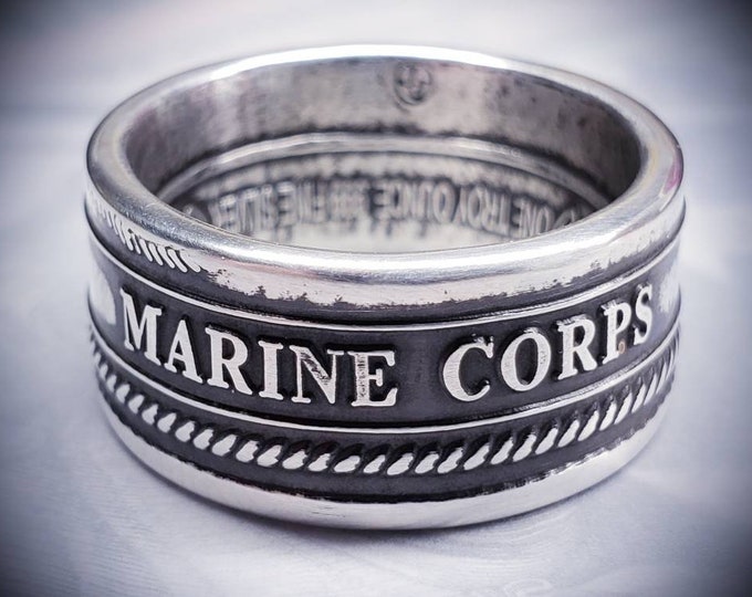 WW2 USMC Silver Sterling Marine Corp Officer Ring RARE - Etsy