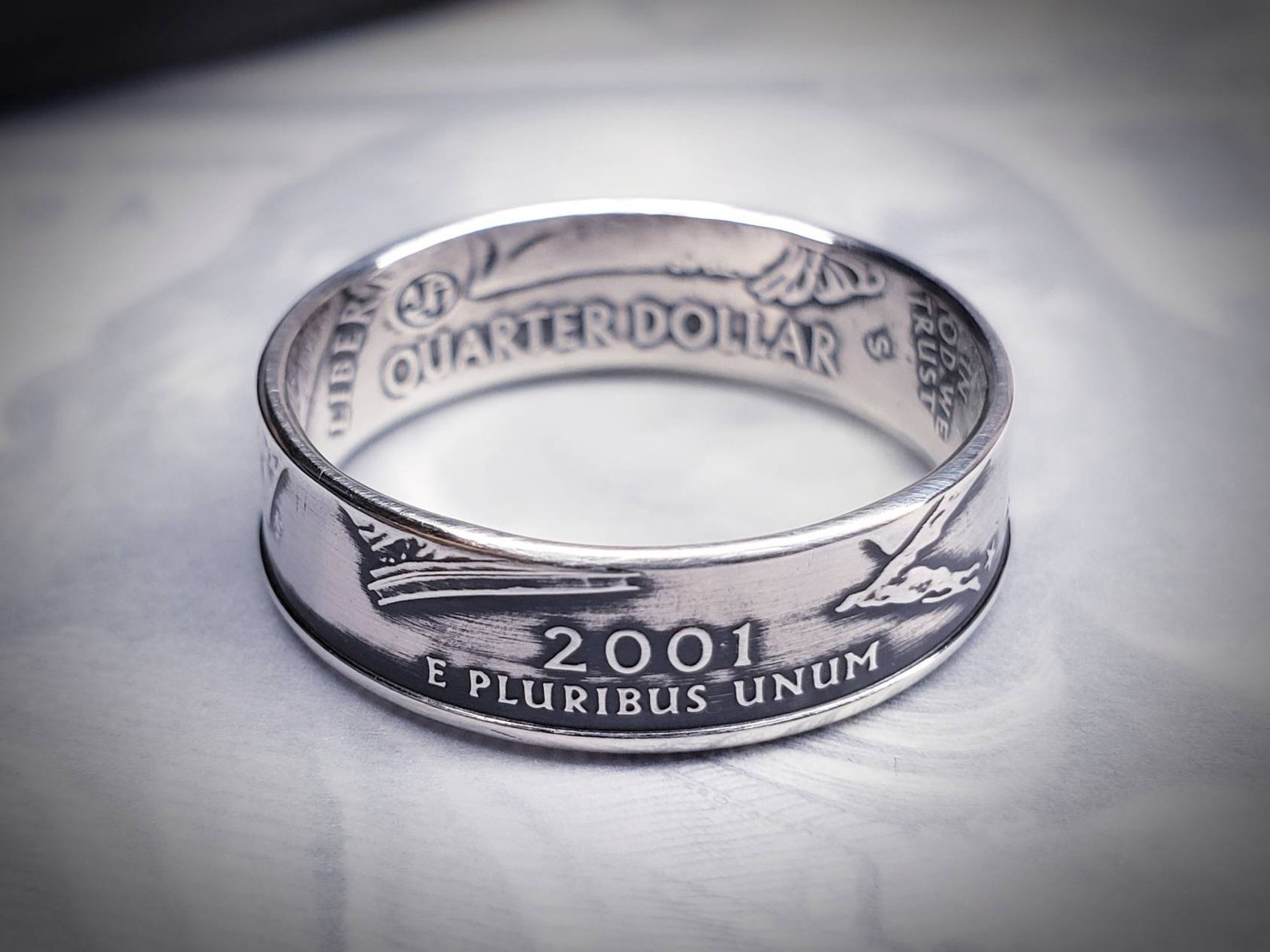 Silver State Quarter Coin Ring - Etsy