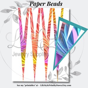 Paper Bead Template Bright Colorful Paper Design Paper Beads Digital ...