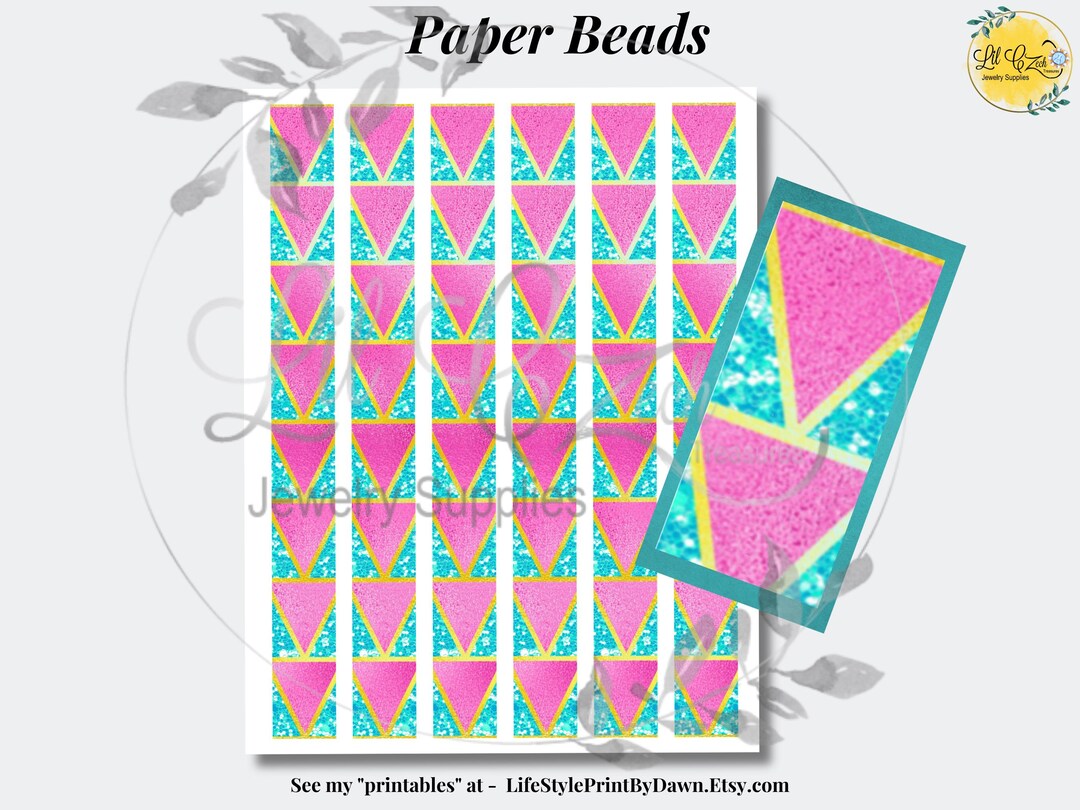 Colorful Paper Bead Patterns | Easy DIY Jewelry Making | Printable PDF ...