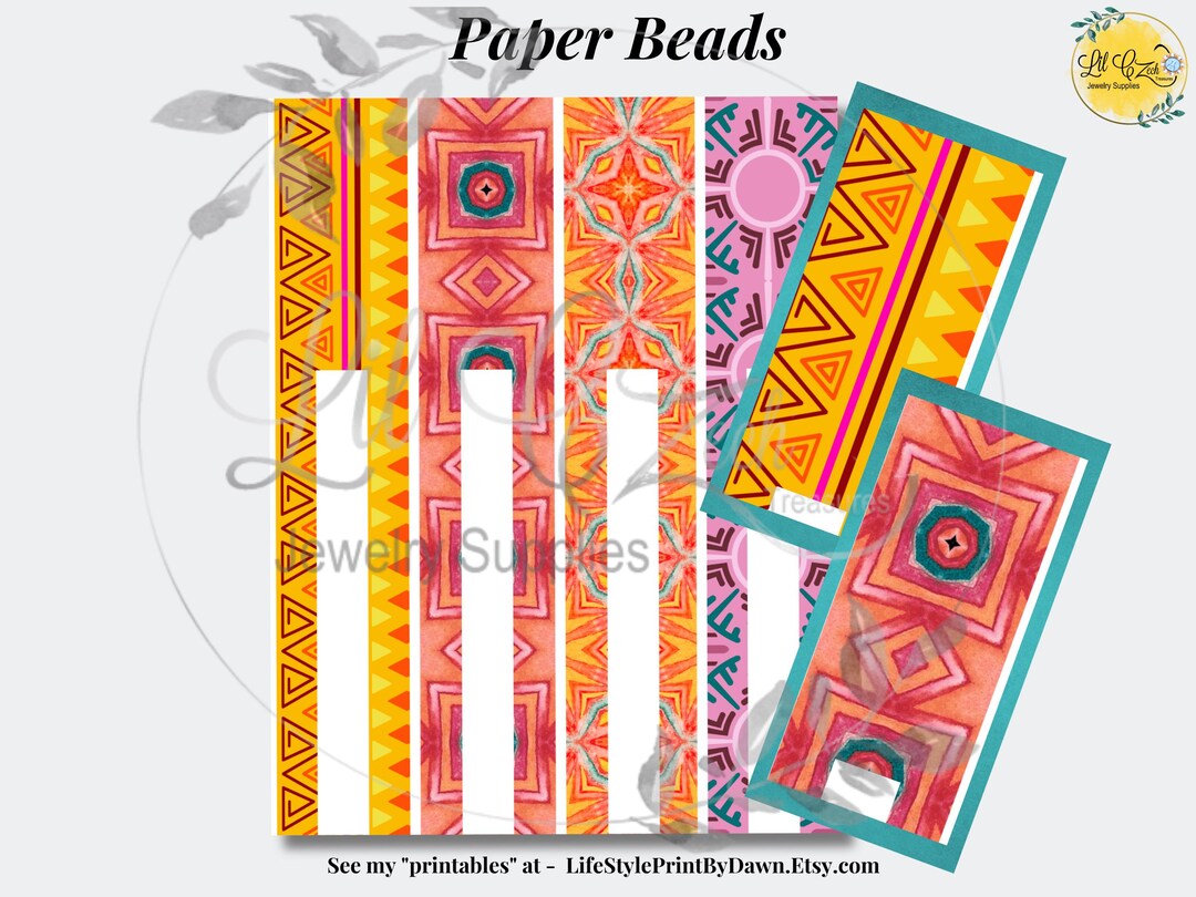 DIY Jewelry Beads Template | Vibrant Paper Bead Making Kit | Instant ...