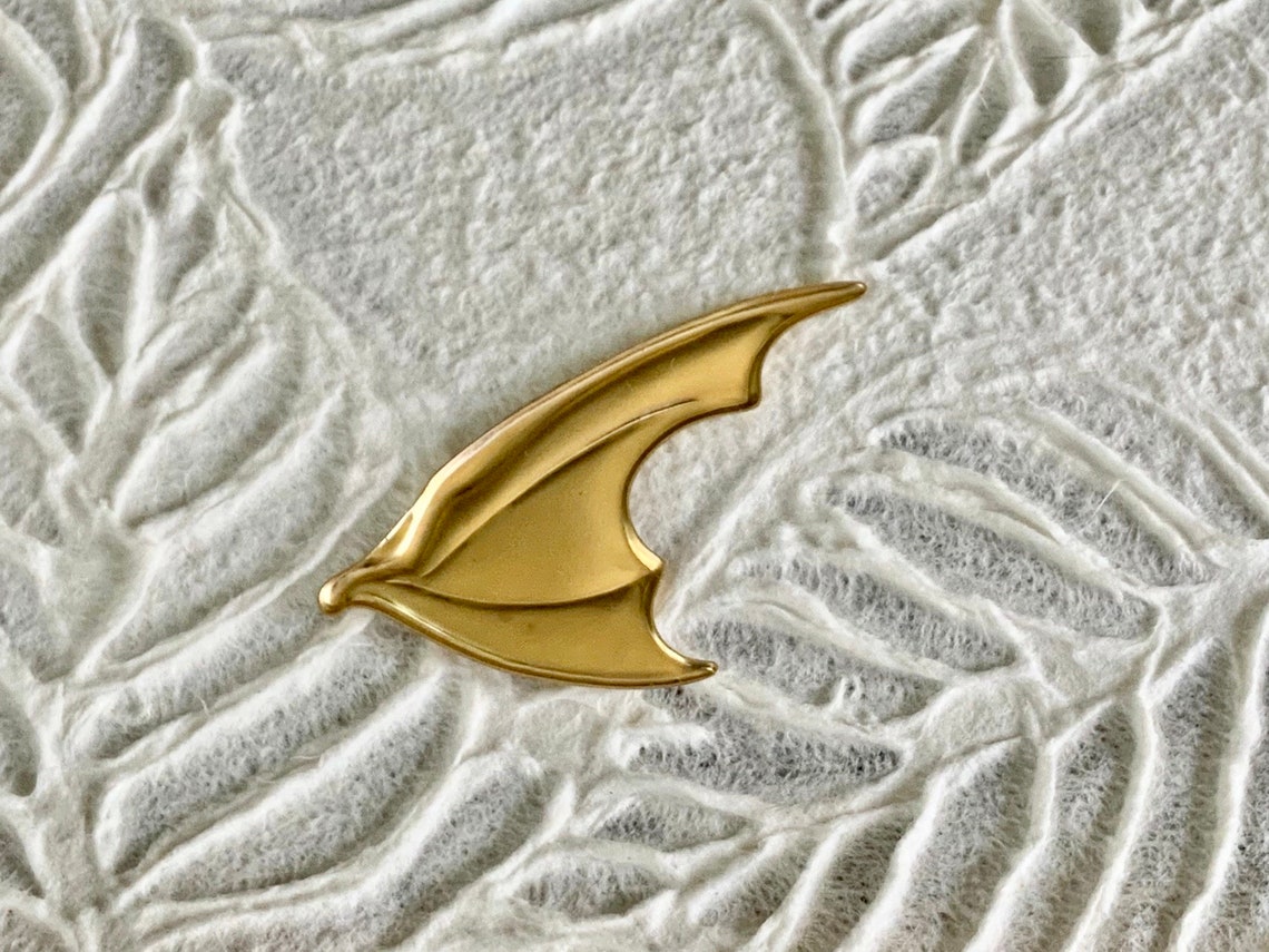 Raw Brass Left Bat Wing Dragon Wing Stamped Jewelry Findings | Etsy