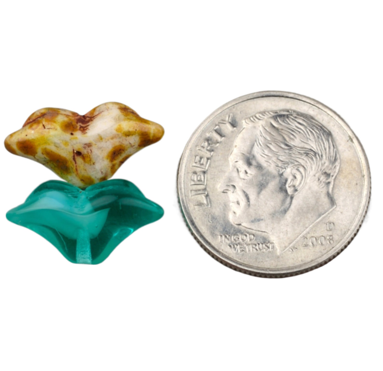 Art Deco Flower Fuchsia Yellow Opaline Transparent Czech Glass - Etsy