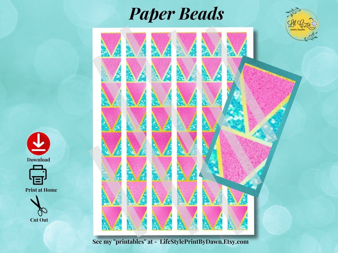Colorful Paper Bead Patterns Easy DIY Jewelry Making Printable PDF ...