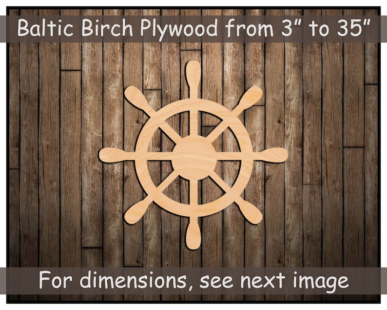 Wood Ship Wheel Shape - Large & Small - Pick Size - Laser Cut ...