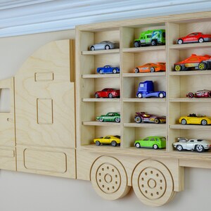 Toy Car Storage, Shelf for Cars, Wood Truck Storage, American Truck ...