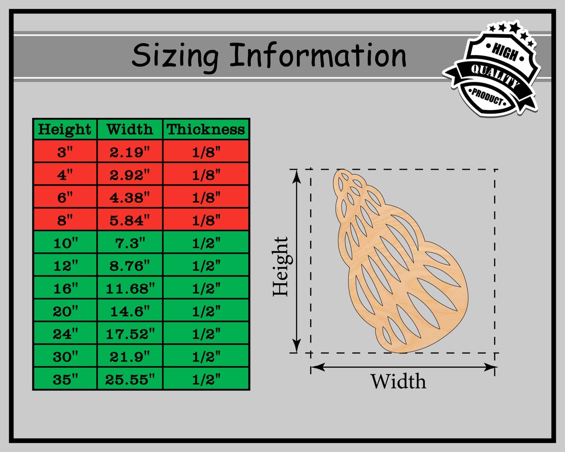 Wood Seashell Shape Cutout Laser Cut Unfinished Wood Shapes - Etsy