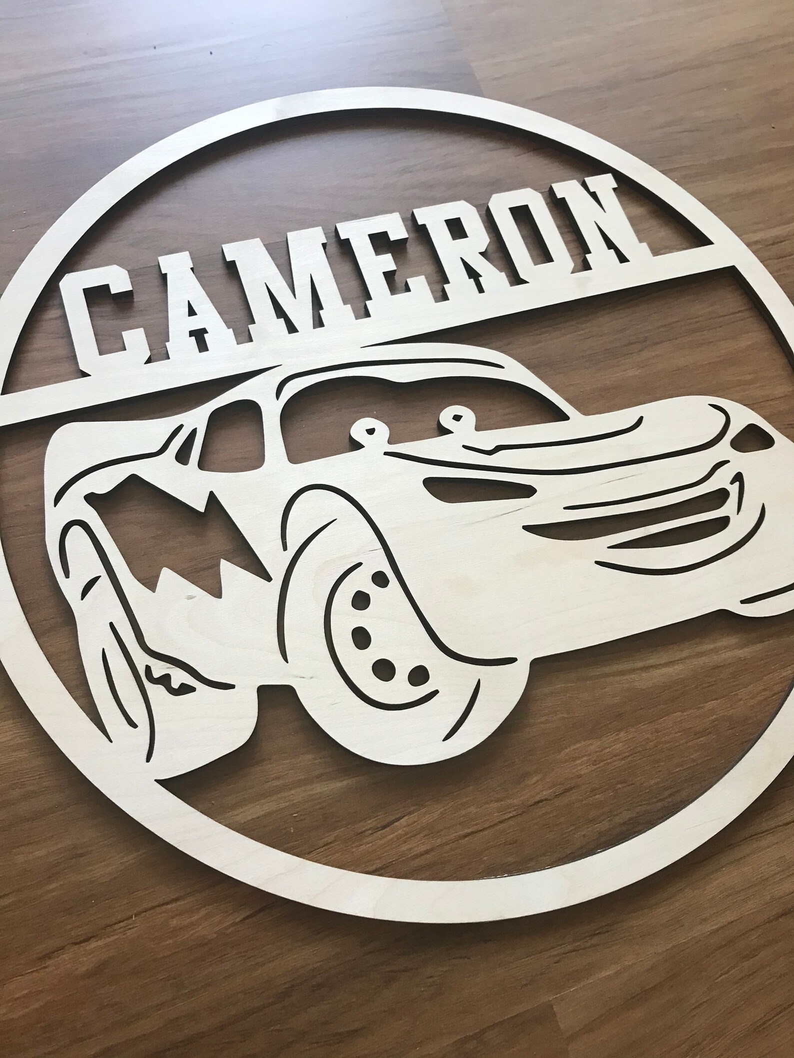 Personalized Boy Name Car Sign, Christmas Gift Race Car Wood Name Sign ...