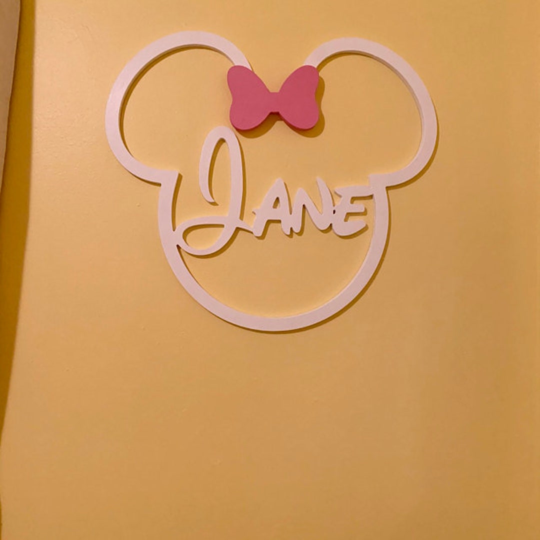 Minnie Mouse Sign - Custom Name - Minnie Mouse Wood Name Sign - Name ...