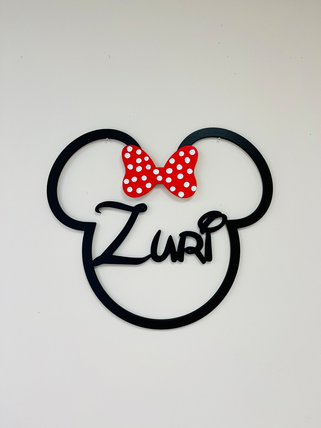 Minnie Mouse Backdrop Sign Polka Dot Red Bow WITH Disney Custom Name - Etsy