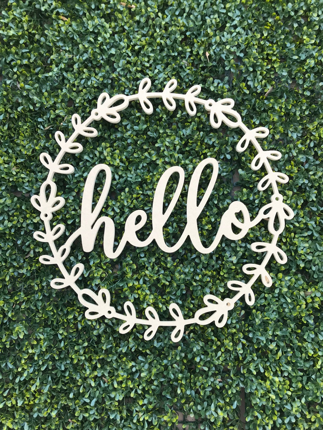 Hello Wreath Sign Door Hanger - Door Sign Hello - Summer Sign Wall ...