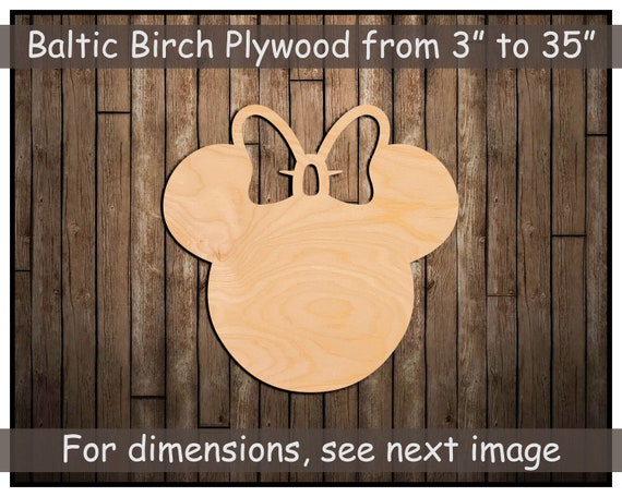 Minnie Shape Cutout Unfinished Wooden Cutout for Crafting - Etsy