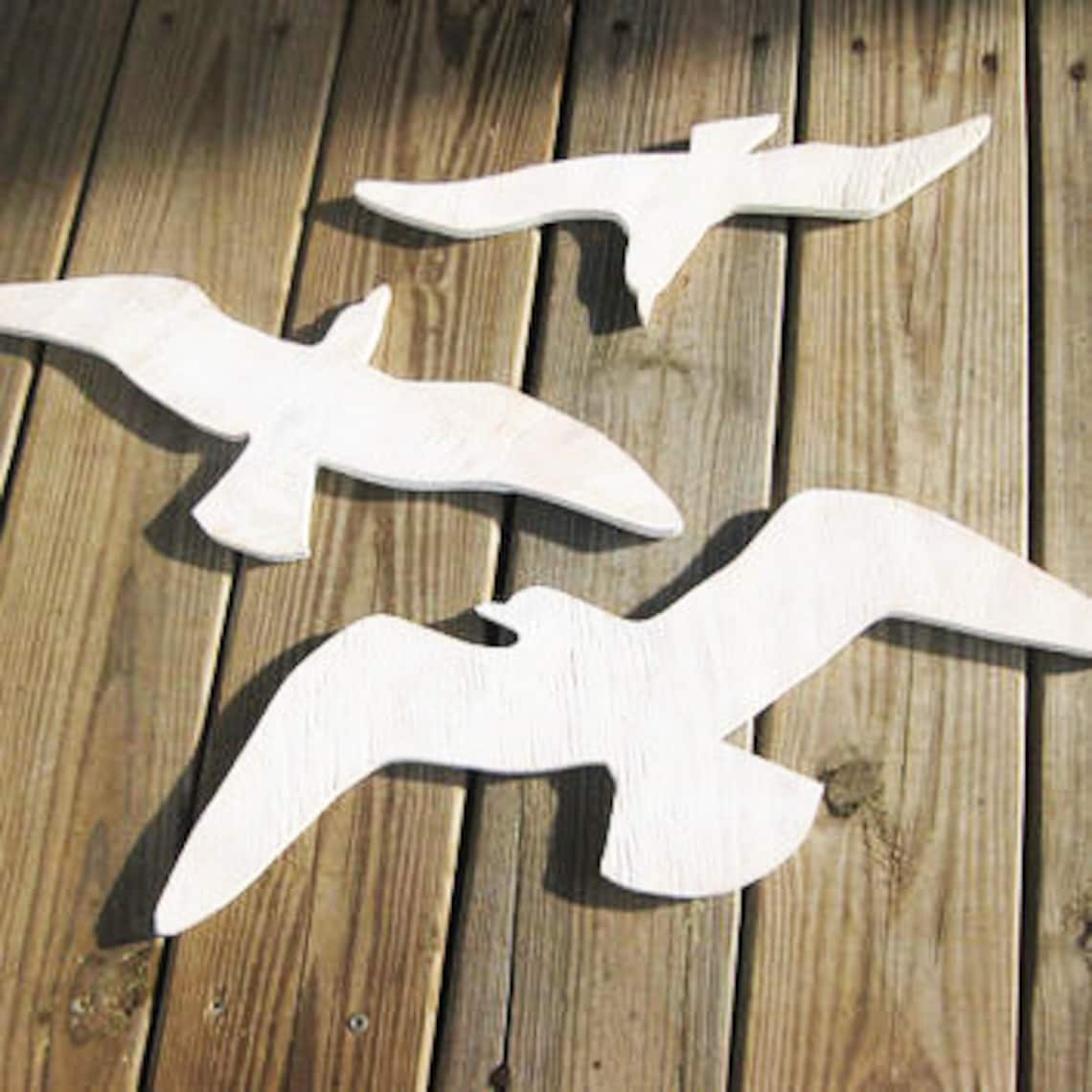 Seagull Silhouette Cutout Shape - Wood Seagull Wall Decor - Flying ...
