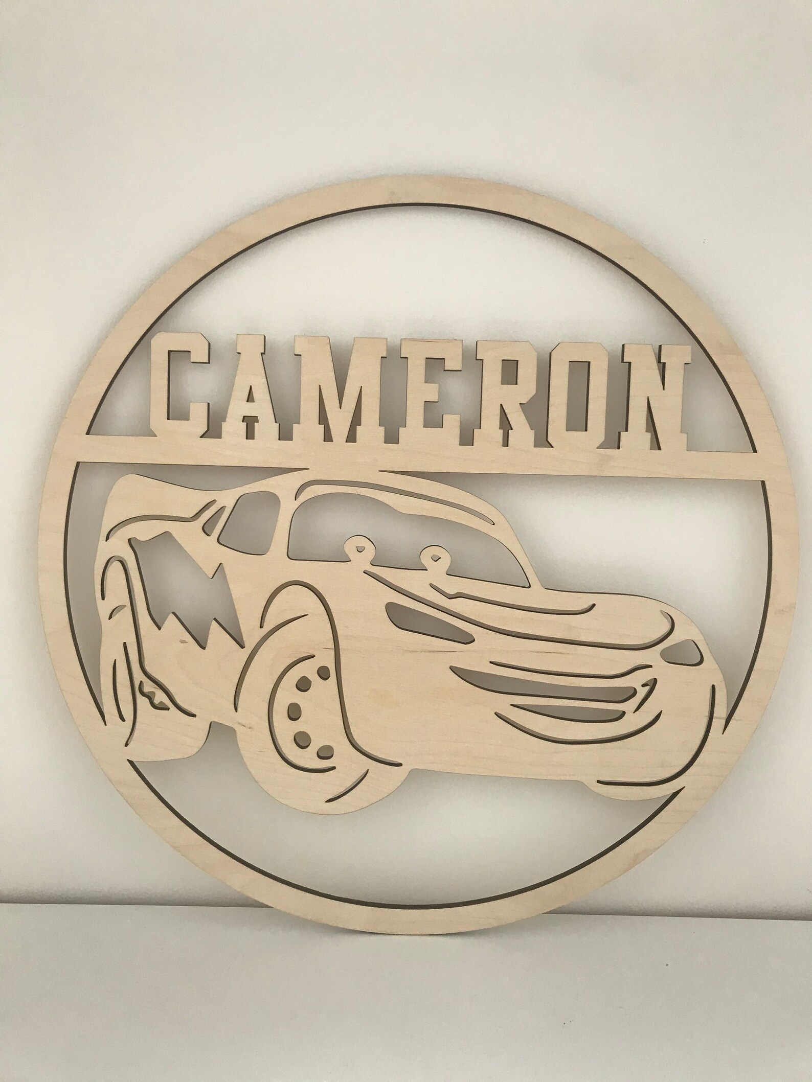 Personalized Boy Name Car Sign, Christmas Gift Race Car Wood Name Sign ...