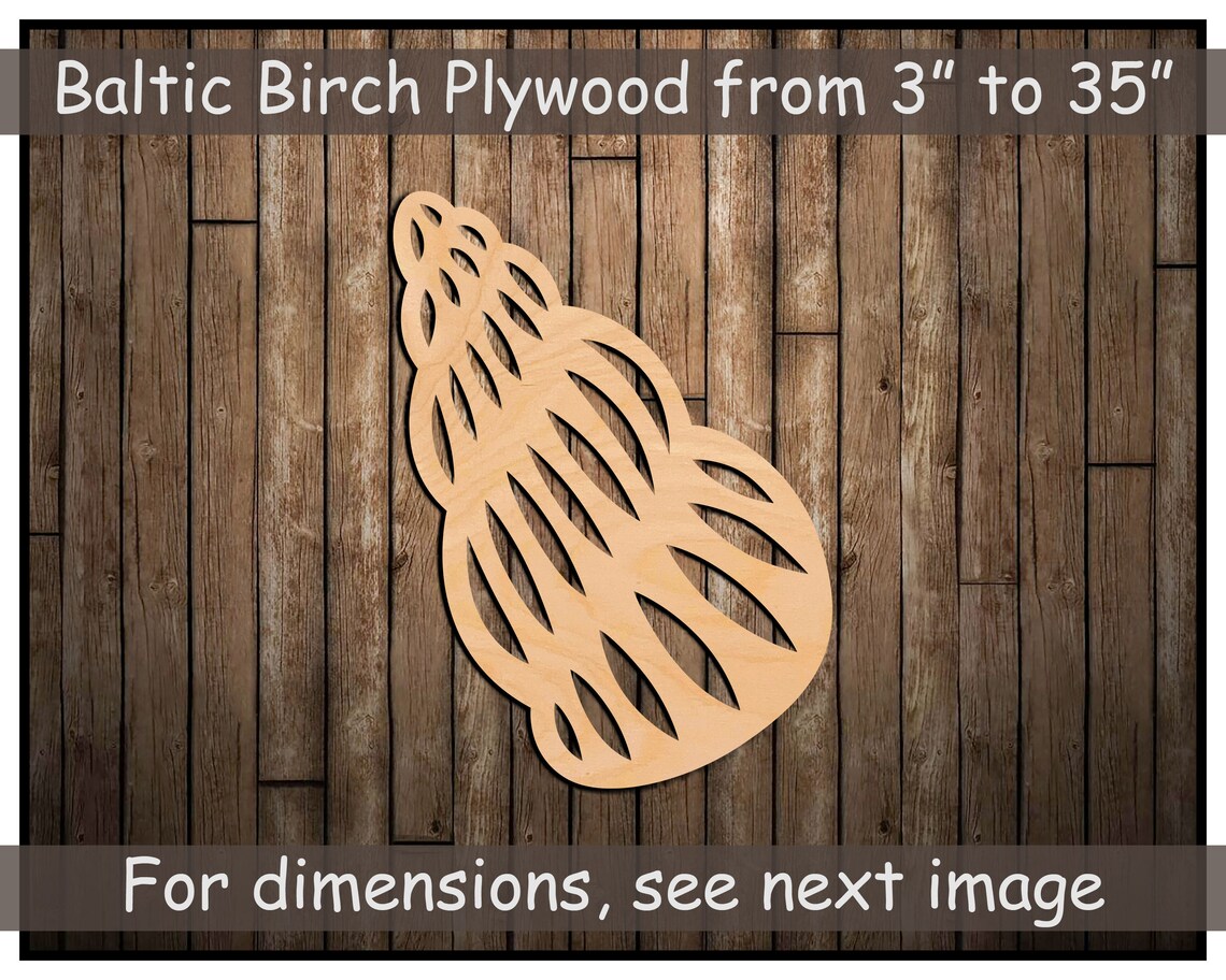 Wood Seashell Shape Cutout Laser Cut Unfinished Wood Shapes - Etsy