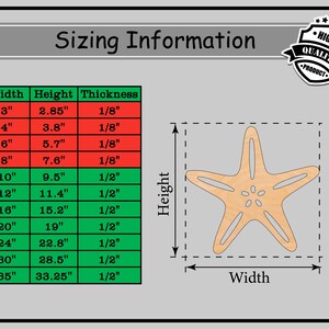 Starfish Shape Sea Life Wood Craft Cut Outs Variety of Sizes Artistic ...