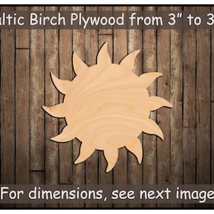 Sunshine Sun Wood Cutout, Unfinished Wood Craft Blanks, Laser Cut ...
