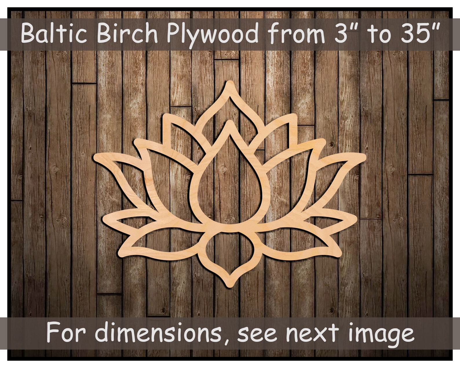 Lotus Shape Cutout, Unfinished Wooden Blank Shapes Cutout for Crafting ...
