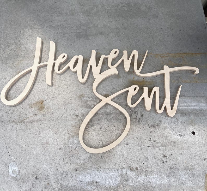 Heaven Sent Sign Cutout, Oh Boy Wood Baby Shower Sign, Oh Baby Shower ...