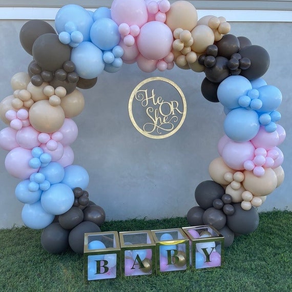 He or She Sign Wooden Baby Shower Backdrop Gender Reveal Party | Etsy