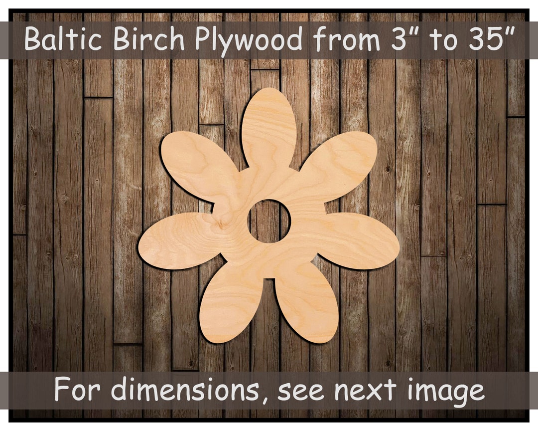 Wooden Flower Cut Out, Unfinished DIY Craft Projects Flower Bloom, Home ...