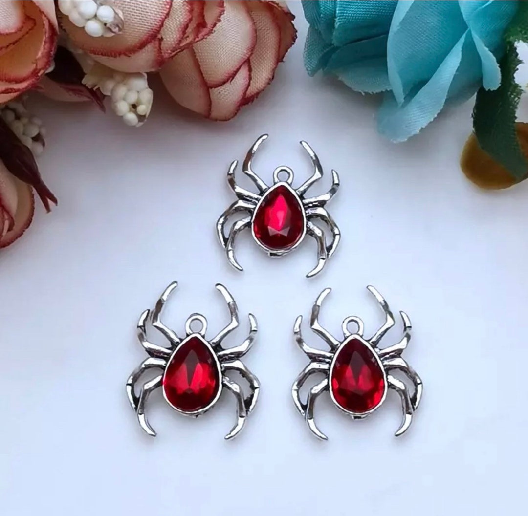 10pcs Blood Red Spider Charms - Etsy